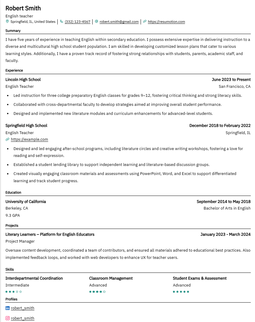 Free AI Resume Builder – Create a Professional Resume Online | Resumotion